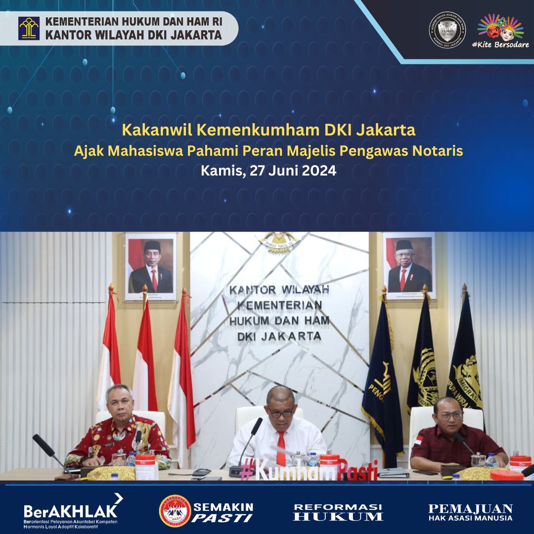 Kakanwil Kemenkumham DKI Jakarta Ajak Mahasiswa Pahami Peran Majelis Pengawas Notaris